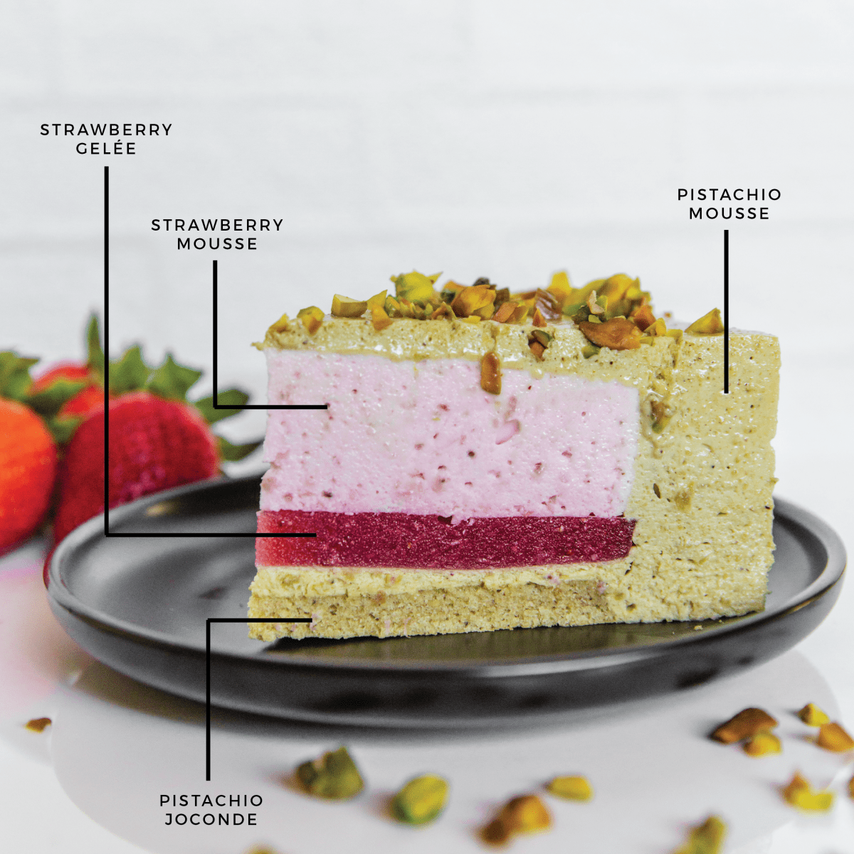 Pistachio Strawberry Entremet - Hungry Little Asian Girl