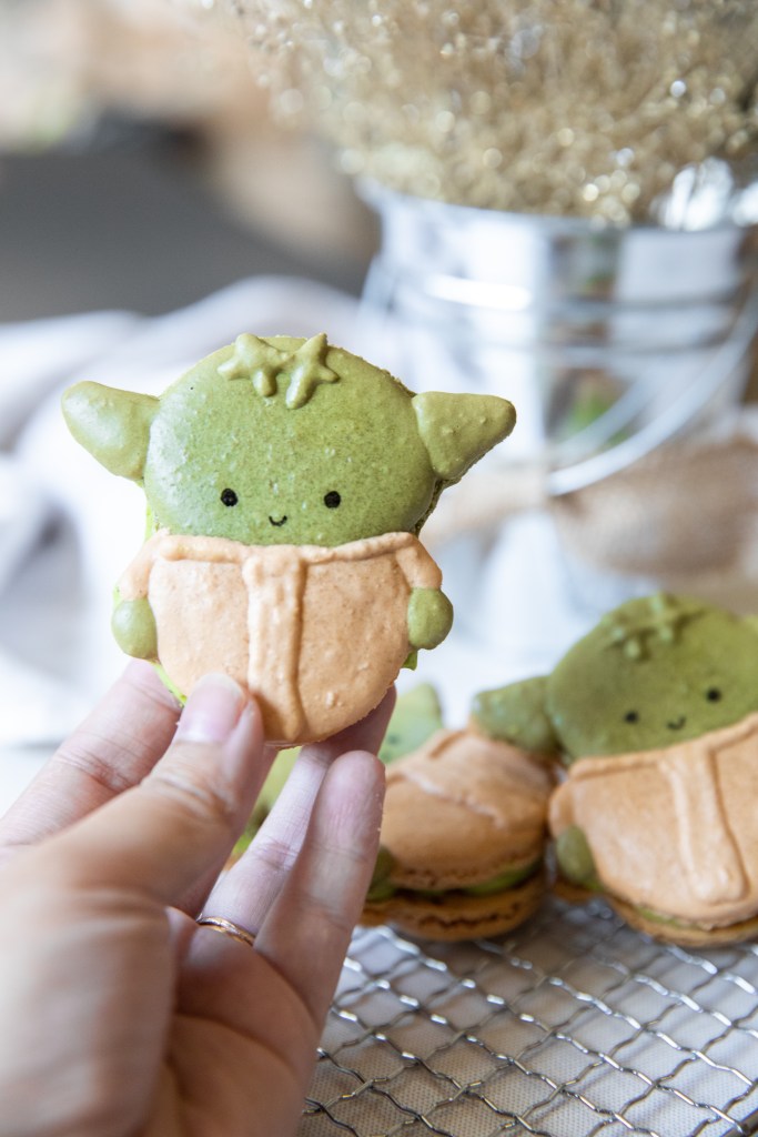 Baby Yoda (Grogu, The Child) Matcha Macarons - Hungry Little Asian Girl