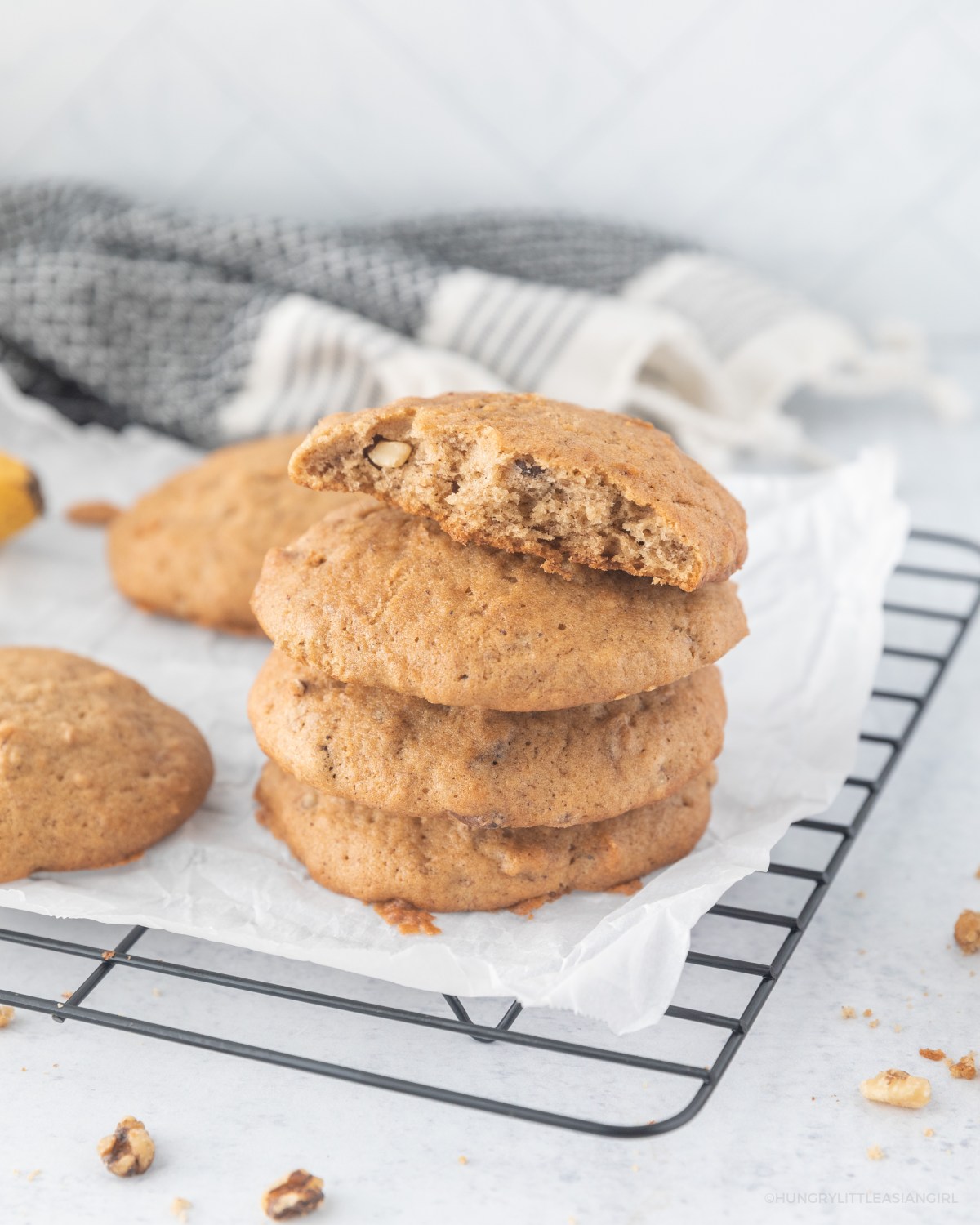 Banana Nut Cookies - Hungry Little Asian Girl